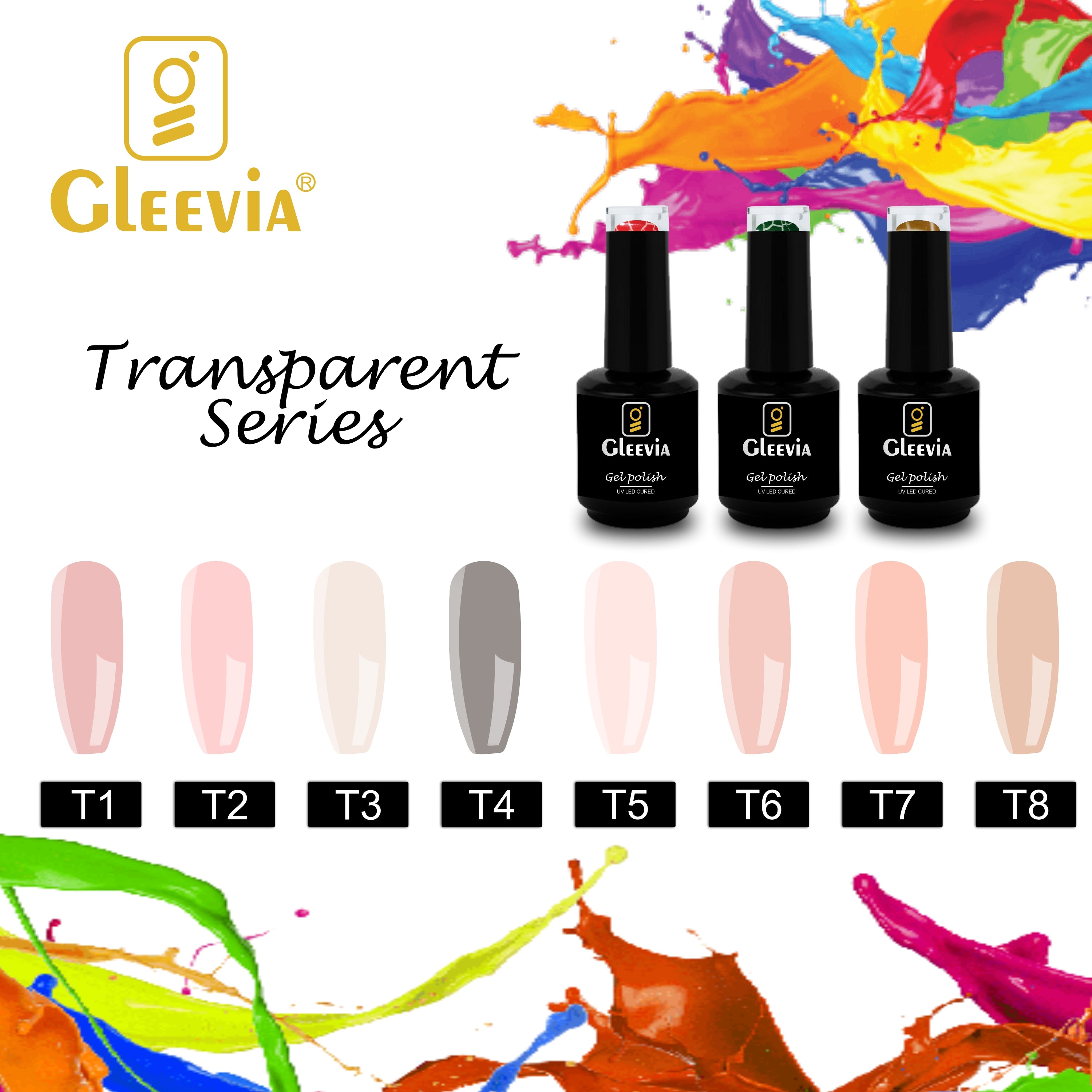 Gleevia Transparent UV/LED Gel Polish 15ml Bottle – Gleevia Cosmetics Pvt. Ltd.